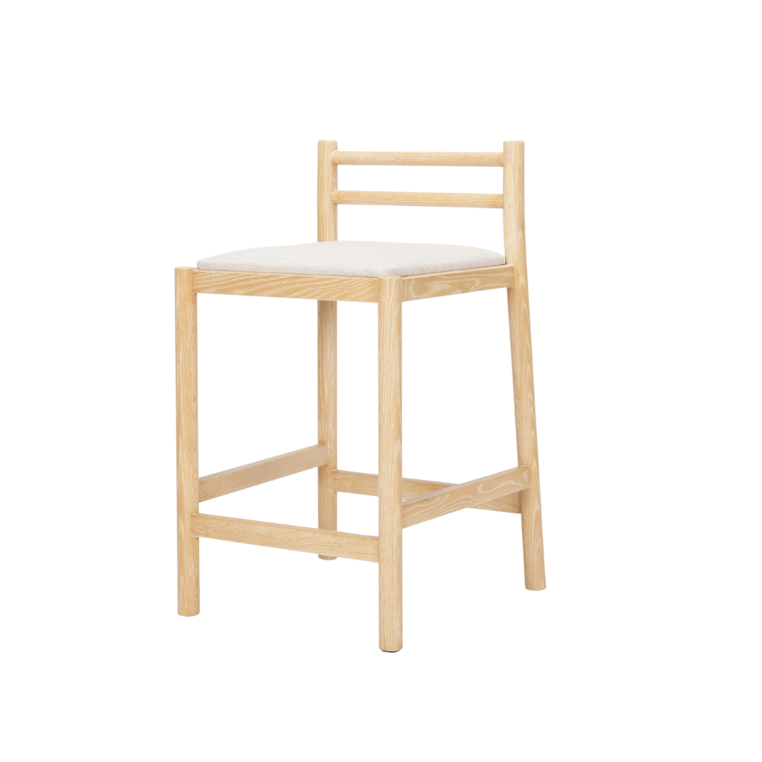 Sam Counter Stool, Light Brown Wood– Landen Furniture & Decor