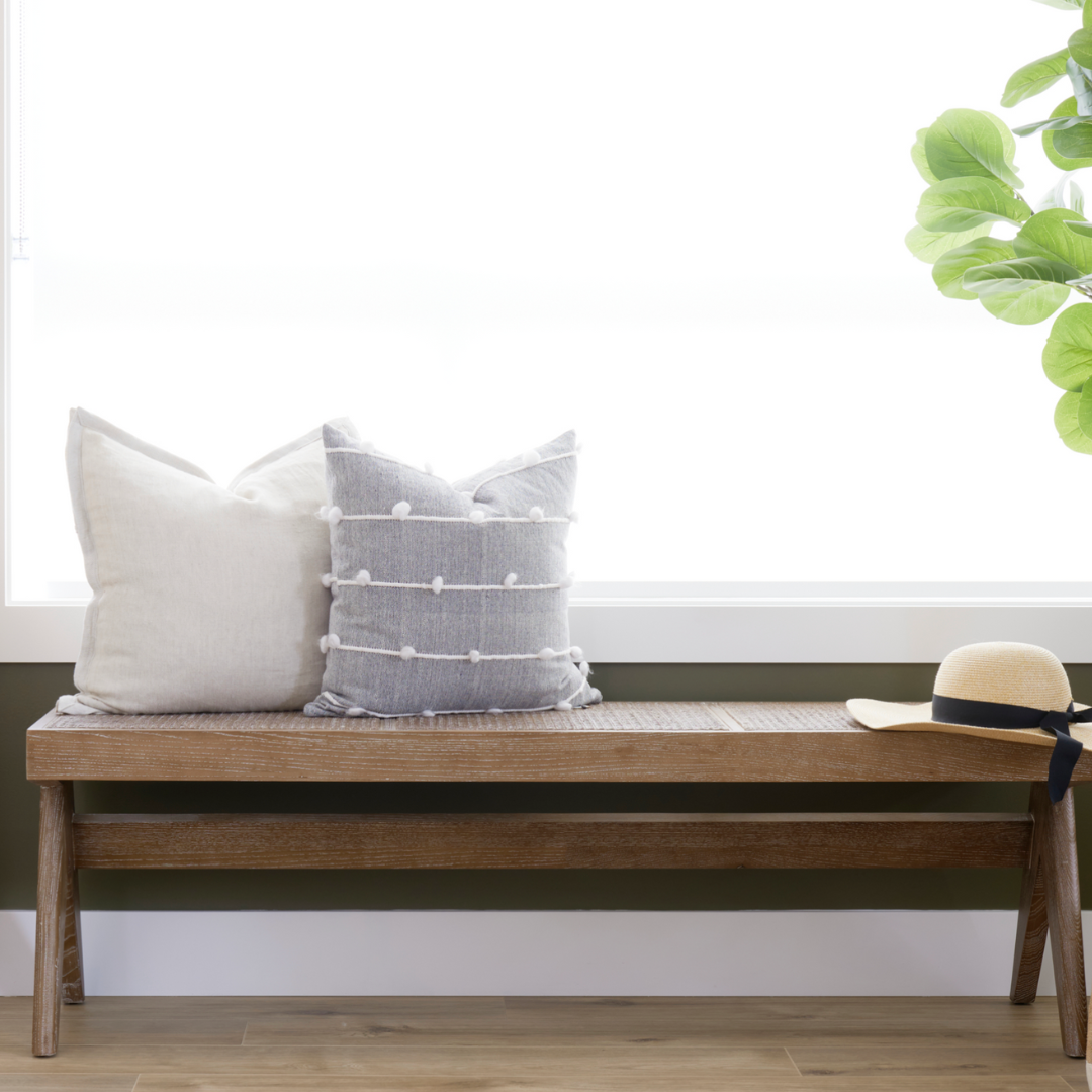 Arvin Bench - Light Wood / Cane Seat– Landen Furniture & Decor