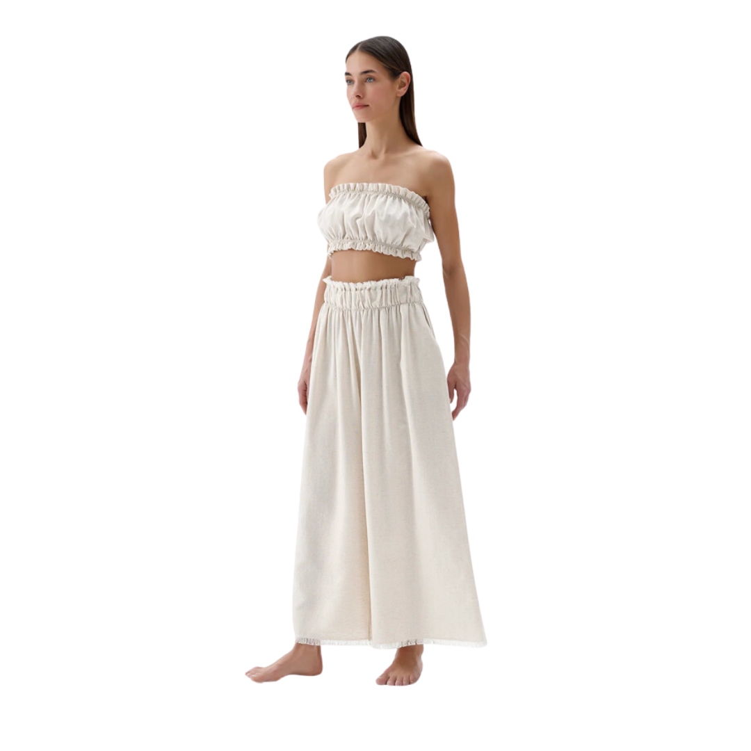 Linen-Cotton Bandeau Top - Natural– Landen Furniture & Decor