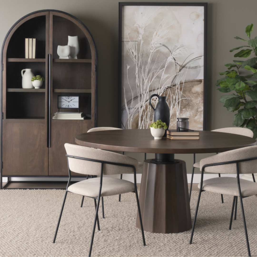 Swanson Dining Table, Round - Dark Brown– Landen Furniture & Decor