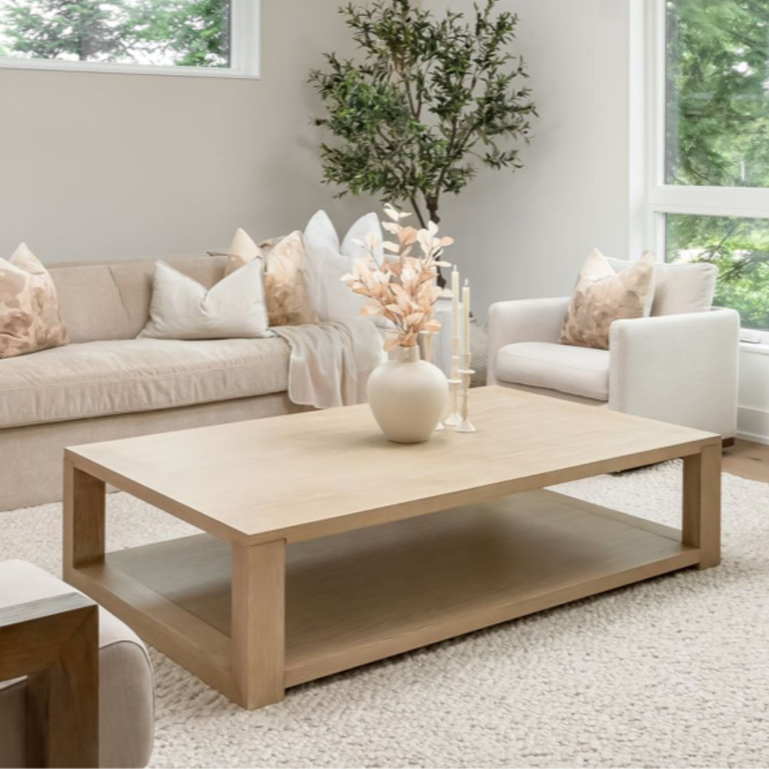 Thomas Coffee Table - Bleached Oak– Landen Furniture & Decor