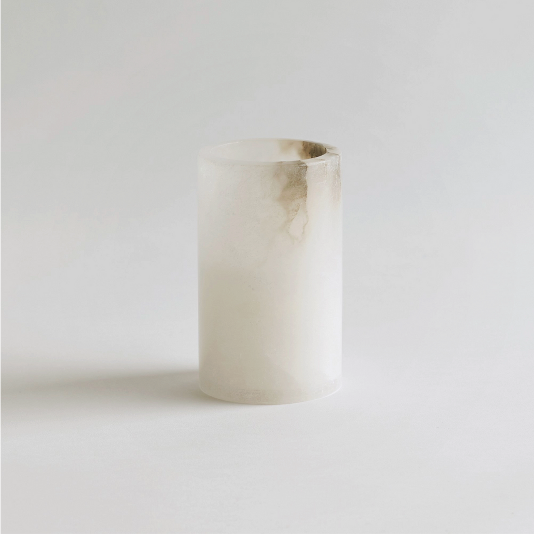 Alabaster Hurricane Candle Holder– Landen | Furniture & Decor by Kayley ...
