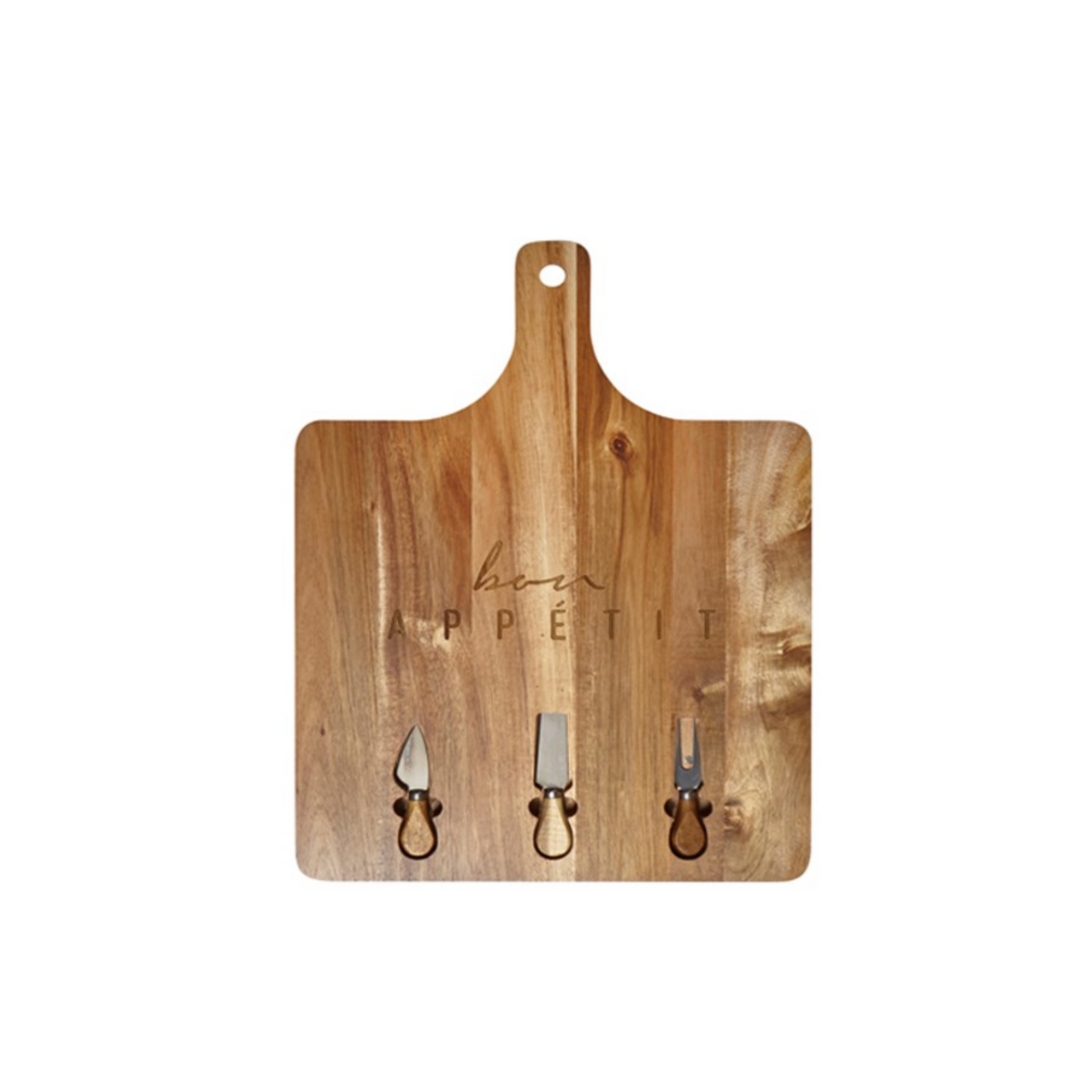 Mason Serving Board with Cheese Knives - Square– Landen Furniture & Decor
