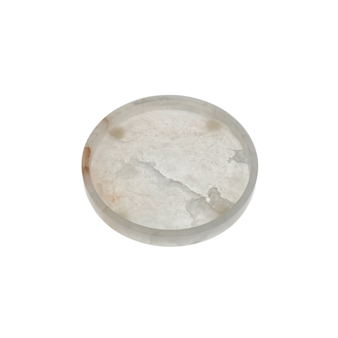 Round Alabaster Tray - Small– Landen Furniture & Decor