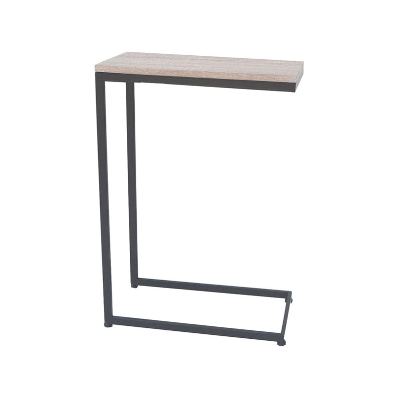 U Shape Side Table - White Wash/ Black– Landen Furniture & Decor